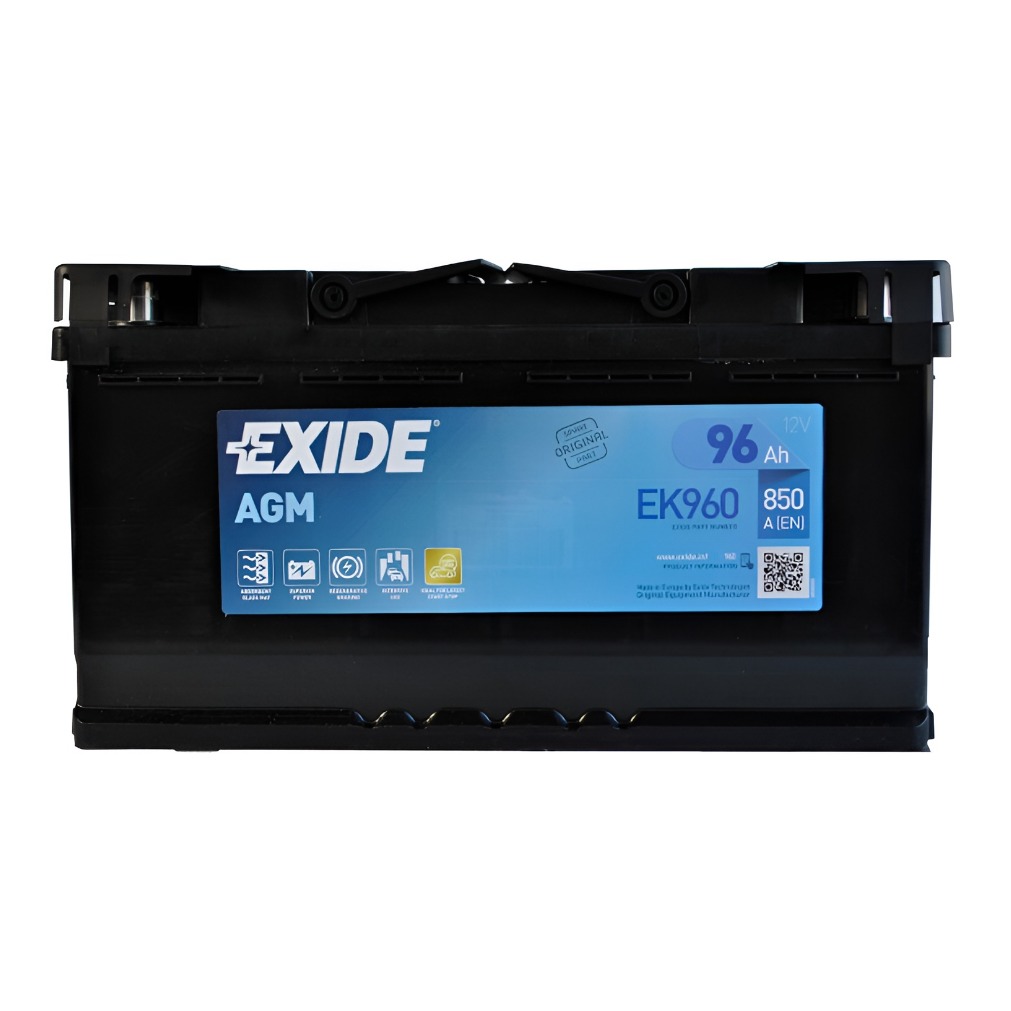 EXIDE Battery AGM Start & Stop EK960 12V 96Ah 850CCA A( - e-kiriazis.gr